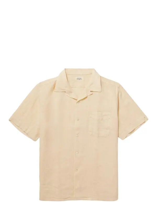 Hartford Palmito Mc Pat Convertible-collar Linen Shirt - Neutrals