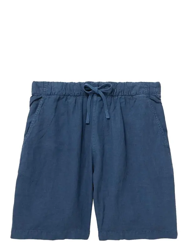 Hartford Joggy Straight-leg Linen Bermuda Shorts - Blue
