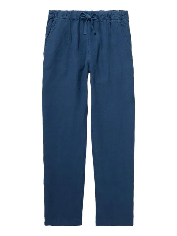 Hartford Joggy Straight-leg Linen Trousers - Blue