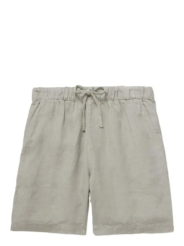 Hartford Joggy Straight-leg Linen Bermuda Shorts - Green