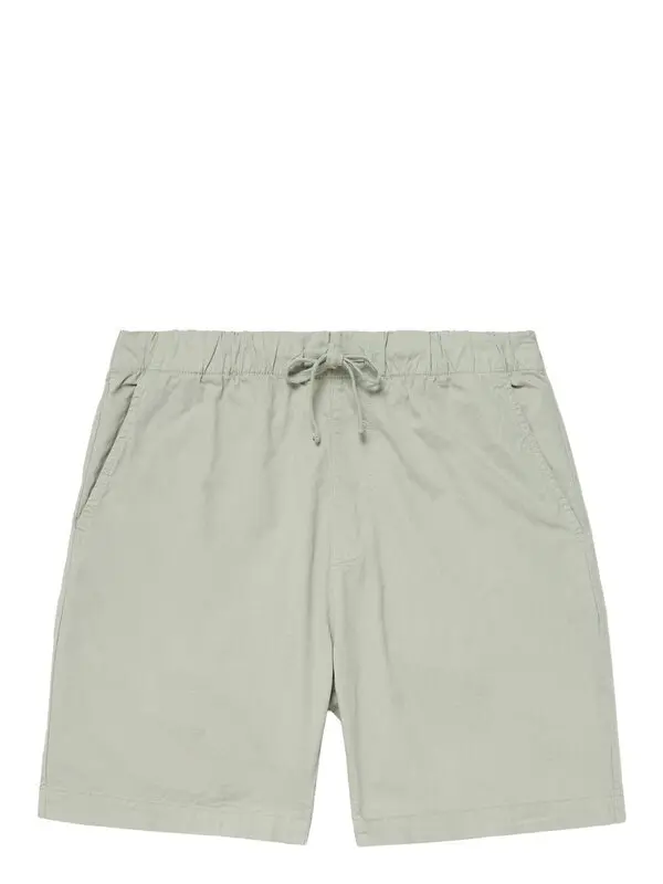 Hartford Joggy Slim-fit Cotton Shorts - Green
