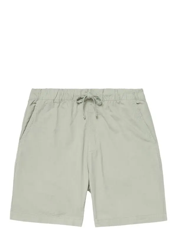 Hartford Joggy Slim-fit Cotton Shorts - Green