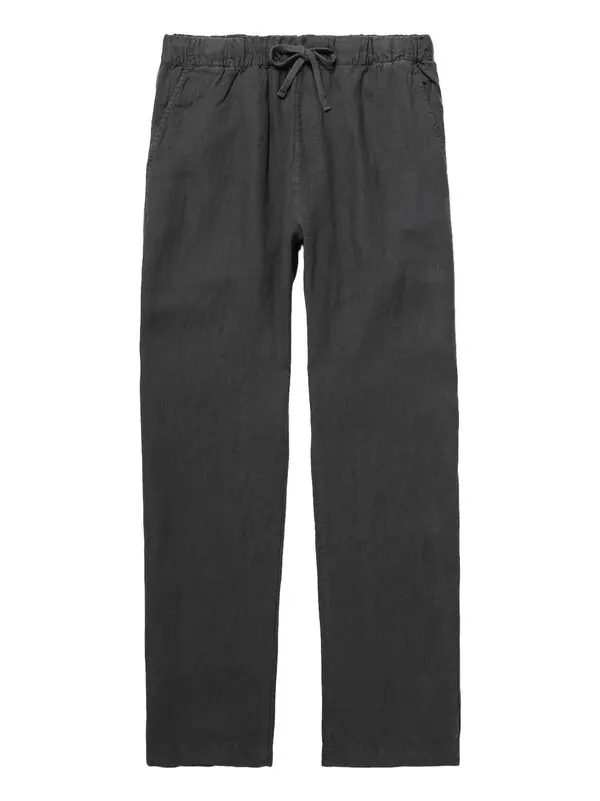 Hartford Joggy Straight-leg Linen Drawstring Trousers - Gray