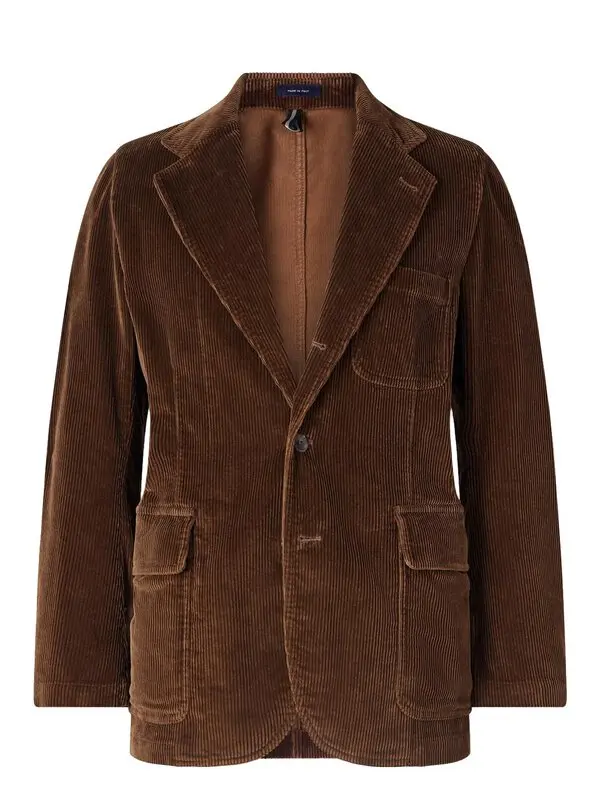 DRAKE'S Cotton-corduroy Suit Blazer - Brown