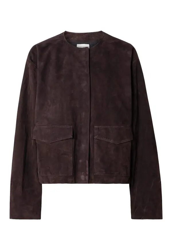 ST. AGNI Utility Cocoon Suede Jacket - Brown