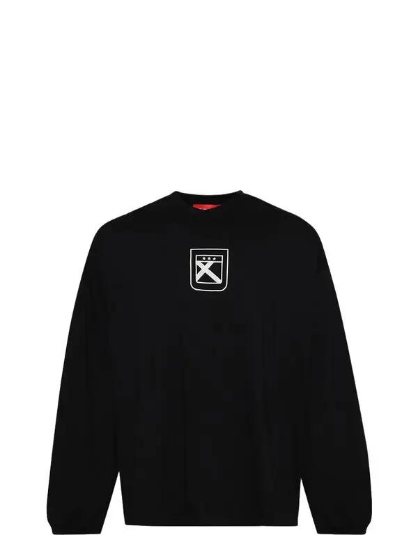032C Fainting Cross Oversized Longsleeve - Black