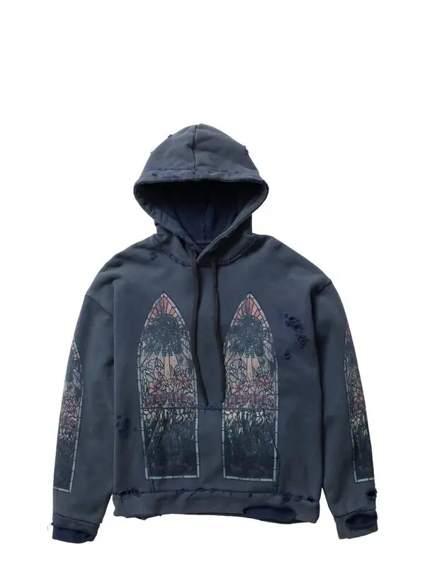 WHO DECIDES WAR BY EV BRAVADO Faded Hooded Pullover - Indigo