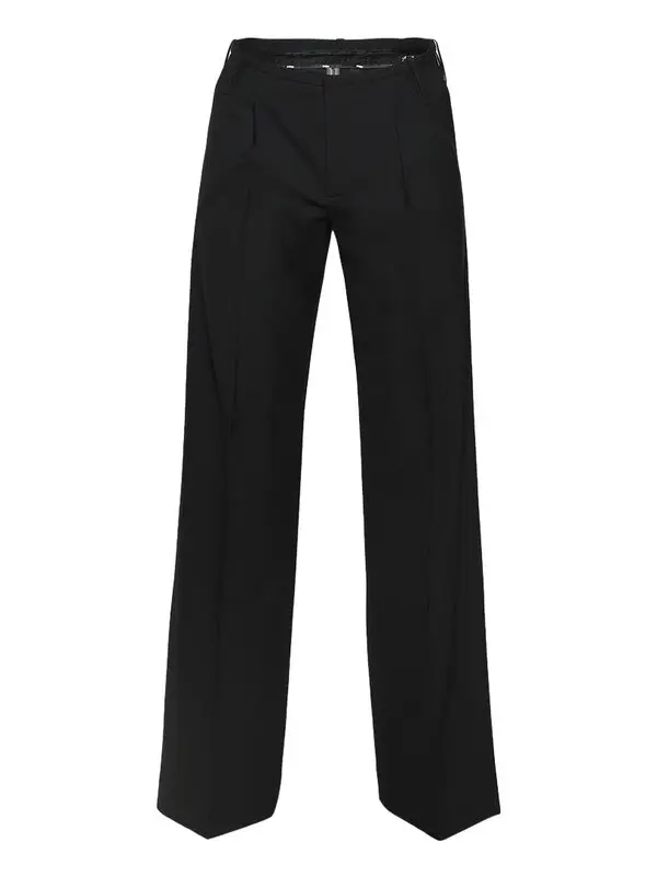 032C Straight Leg Suit Trousers - Black