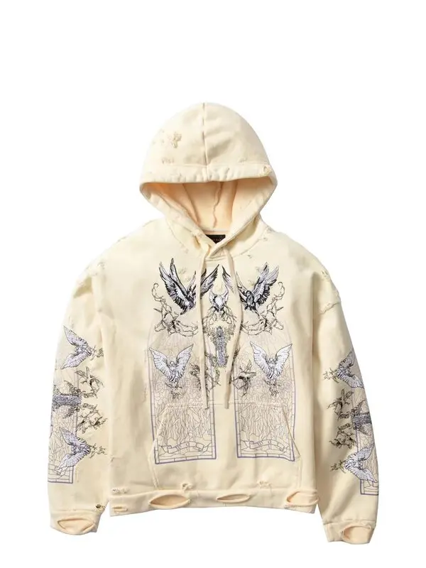 WHO DECIDES WAR BY EV BRAVADO Ascension Hooded Pullover - White