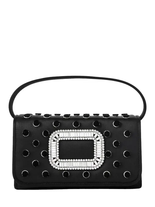 ROGER VIVIER Pilgrim Buckle-embellished Clutch - Black