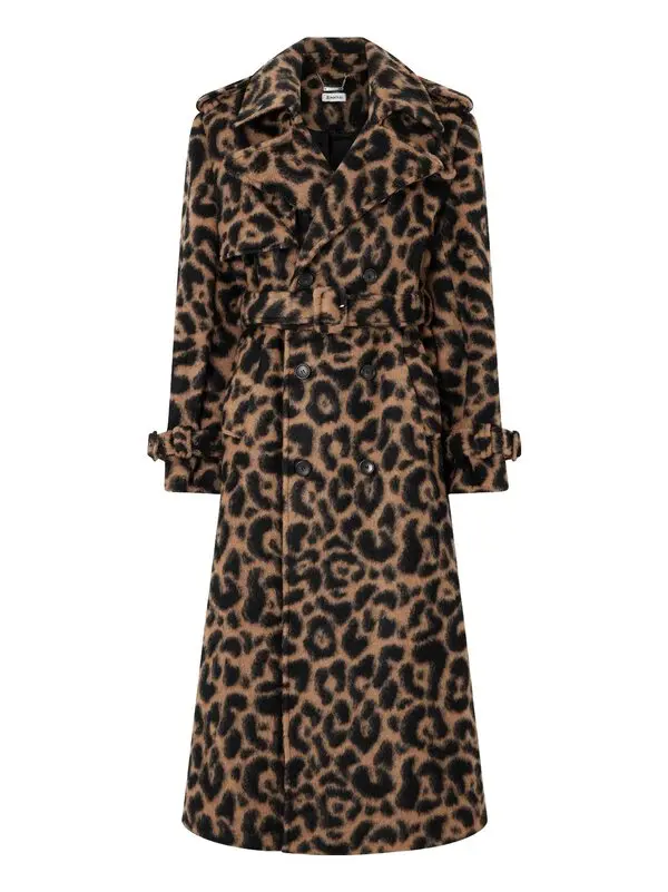 Simkhai Rumi Leopard-print Brushed-felt Coat - Animal Print