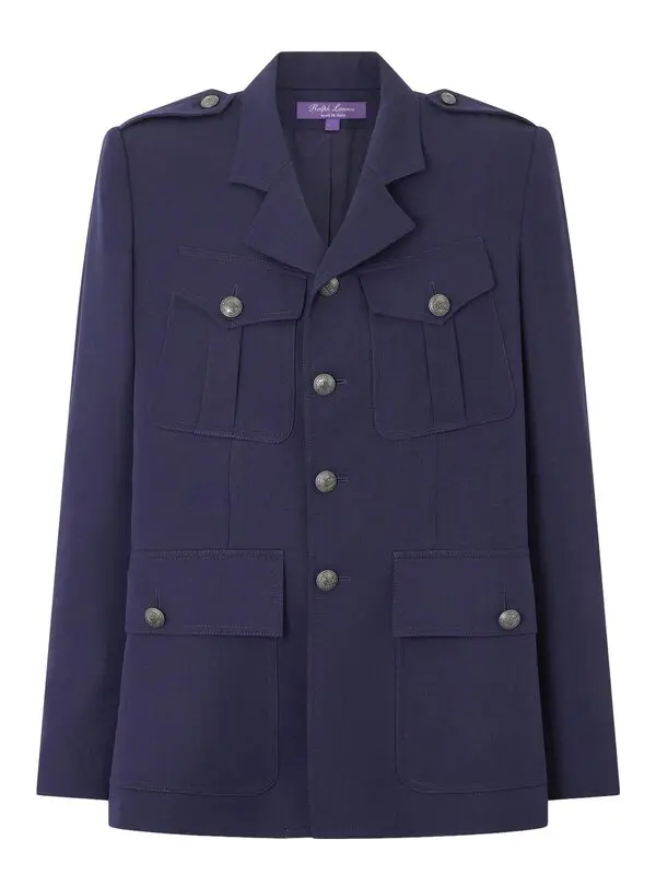 Ralph Lauren Annabeth Grain De Poudre Wool Jacket - Blue