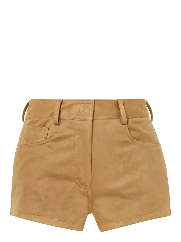 Norma Kamali Brushed High-waist Shorts - Brown