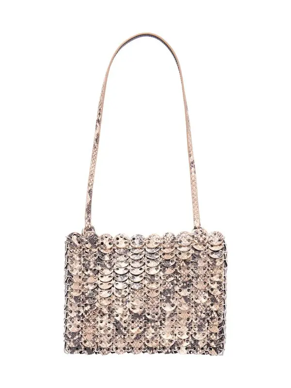 Rabanne Snake-effect Leather Chainmail Shoulder Bag - Animal Print