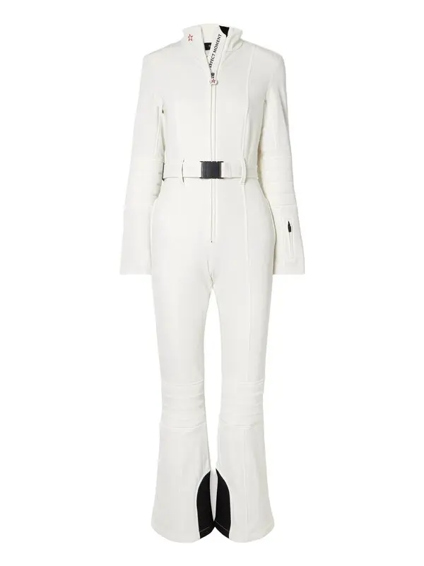 Perfect Moment Jg Belted Padded Down Ski Suit - White