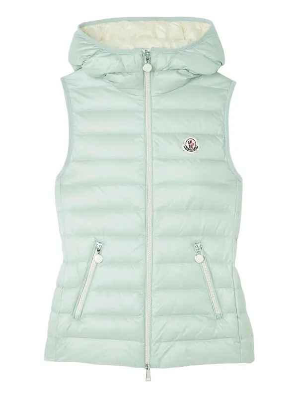 Moncler Glygosse Hooded Quilted Down Vest - Green
