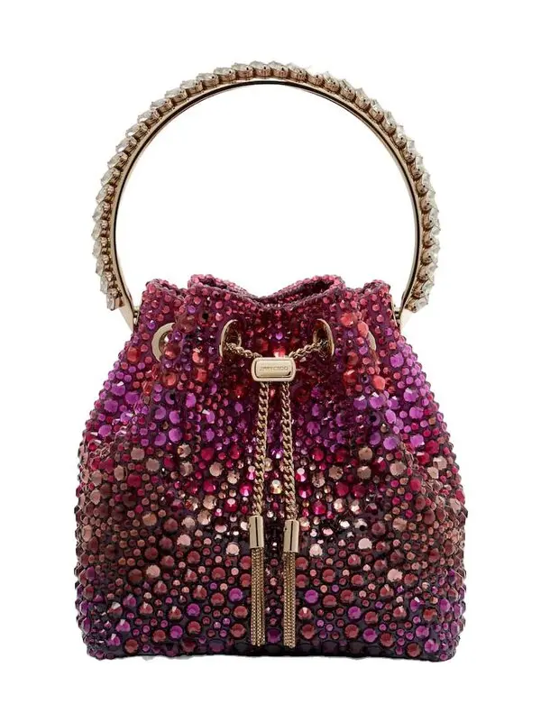 JIMMY CHOO Bon Bon Embellished Bucket Bag - Purple