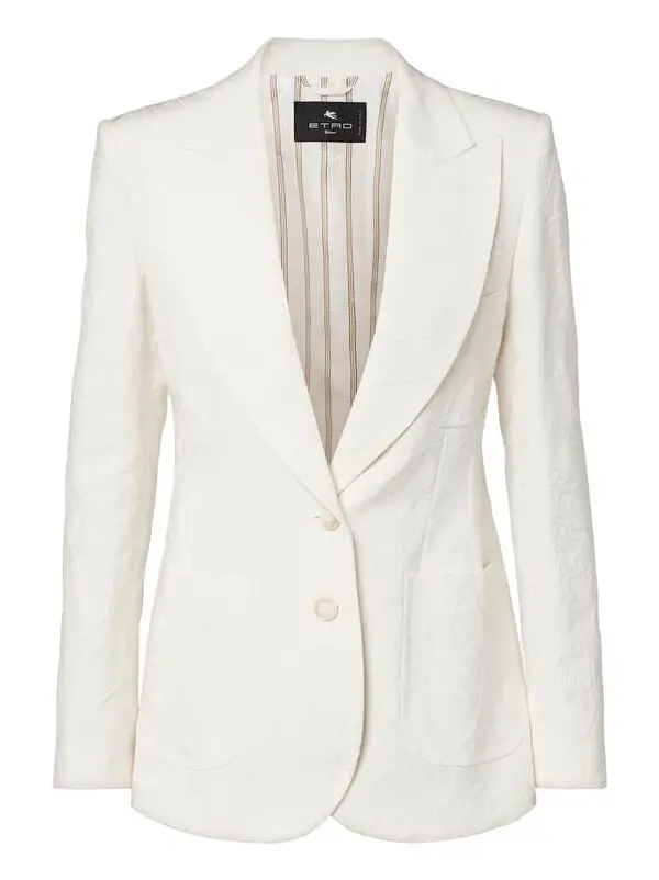 Etro Embroidered Cotton-blend Blazer - White