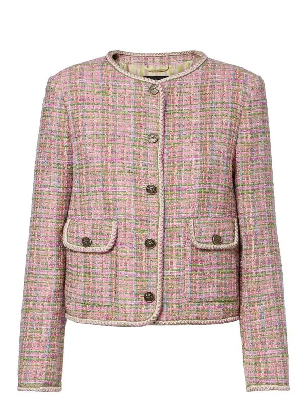 Etro Checked Cotton-blend Tweed Jacket - Multicoloured