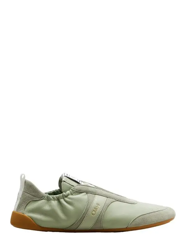 Chloé Kick Leather-trimmed Sneakers - Green