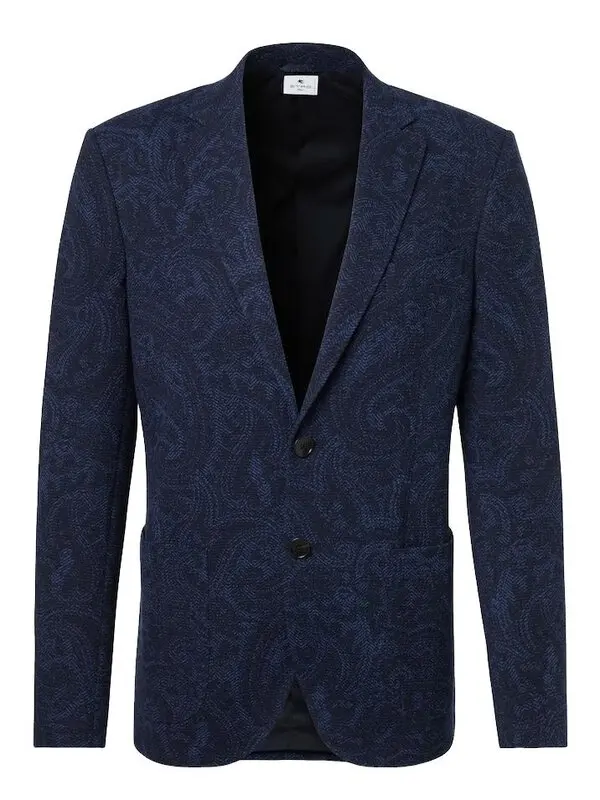 Etro Printed Jersey Blazer - Blue
