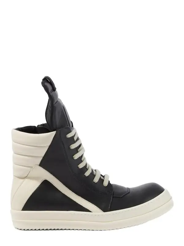Rick Owens Leather High-top Sneakers - Black
