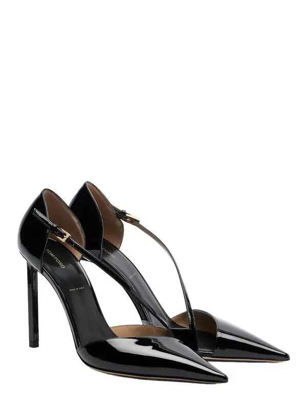TOM FORD Patent Leather Pointed Toe Pumps - Black