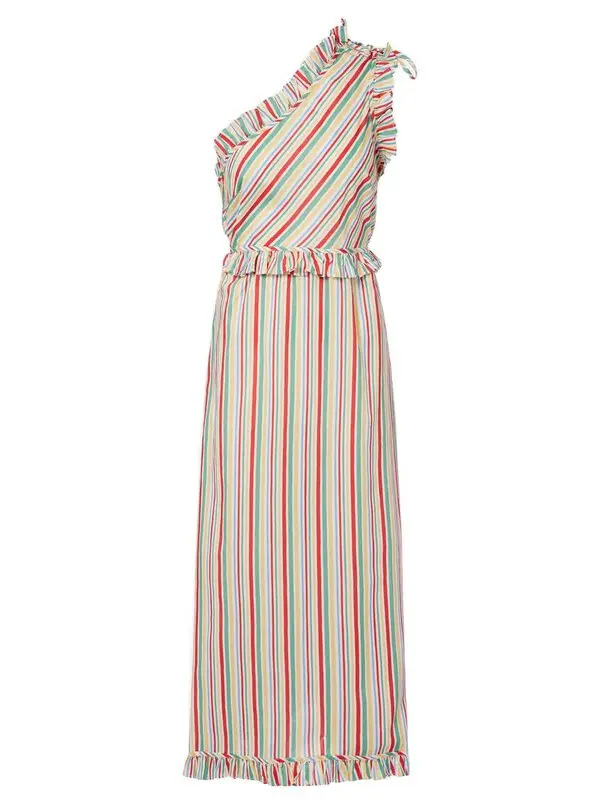 Rixo Arabelle Striped Cotton Midi Dress - Multicoloured