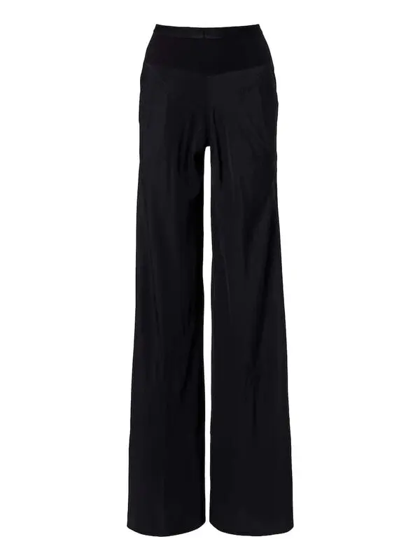 Rick Owens Satin Wide-leg Pants - Black