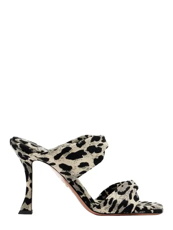 AQUAZZURA Twist 95 Leopard-print Sandals - Beige