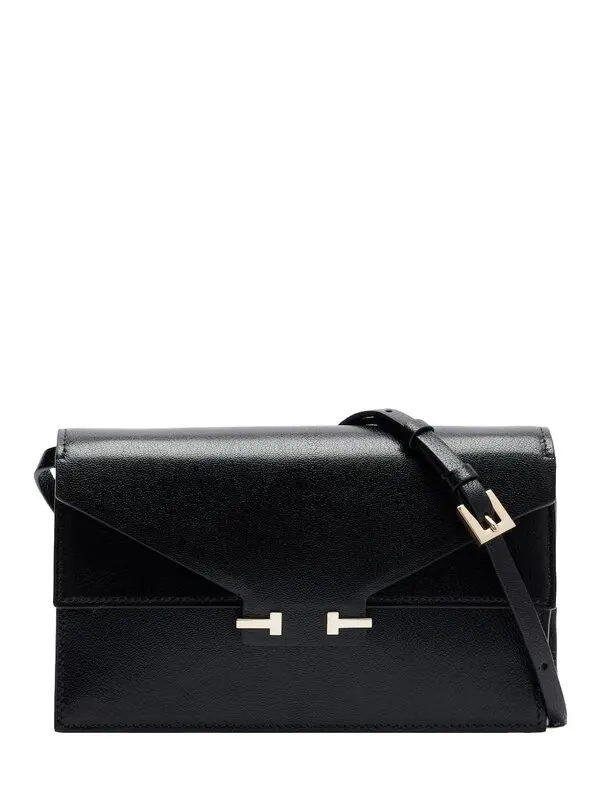 TOM FORD Mini Leather Crossbody Bag - Black
