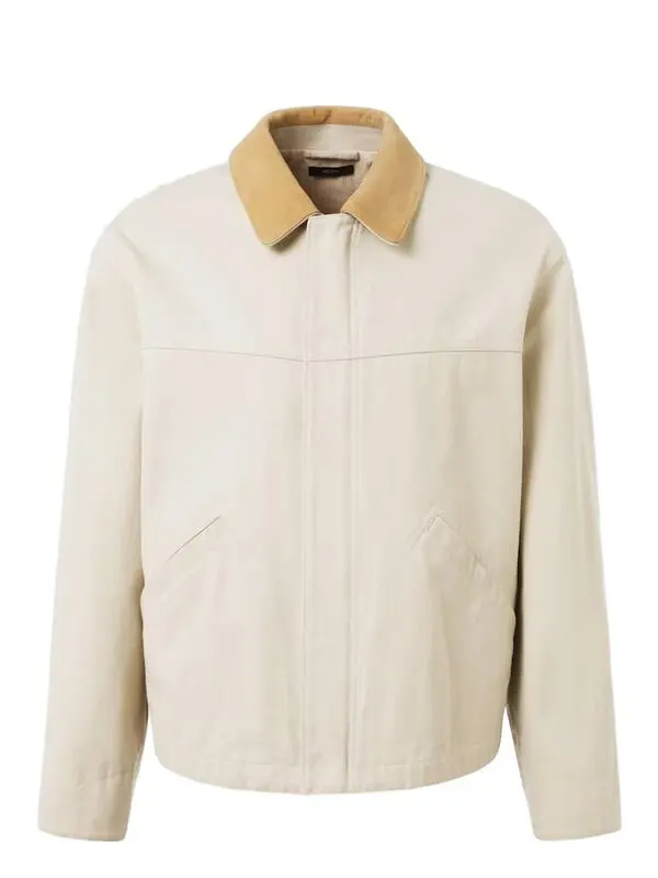 TOM FORD Suede-trimmed Cotton Canvas Jacket - White