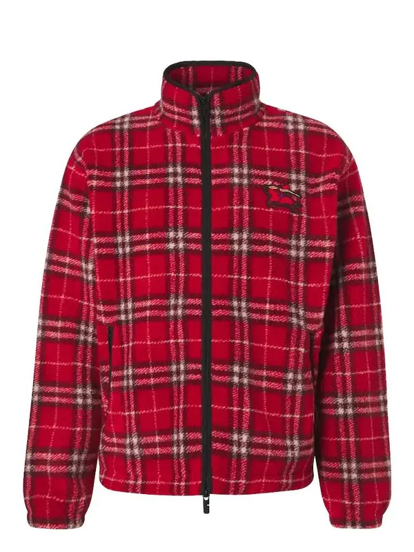 Burberry Check Wool-blend Jacket - Red