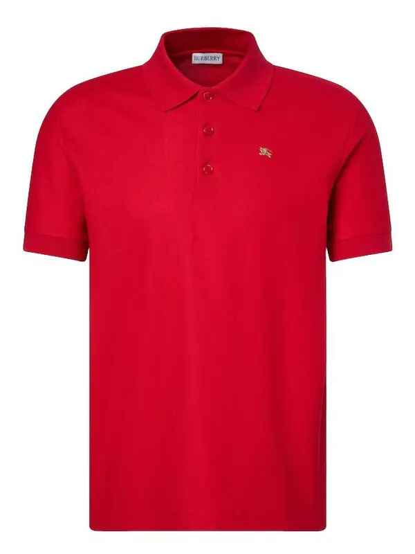 Burberry Ekd Cotton Piqué Polo Shirt - Red