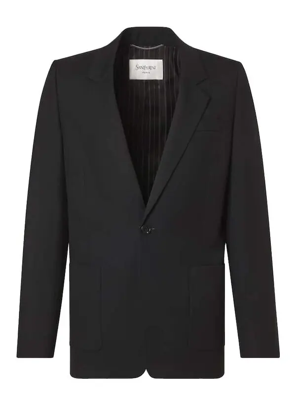 Saint Laurent Wool Gabardine Blazer - Black