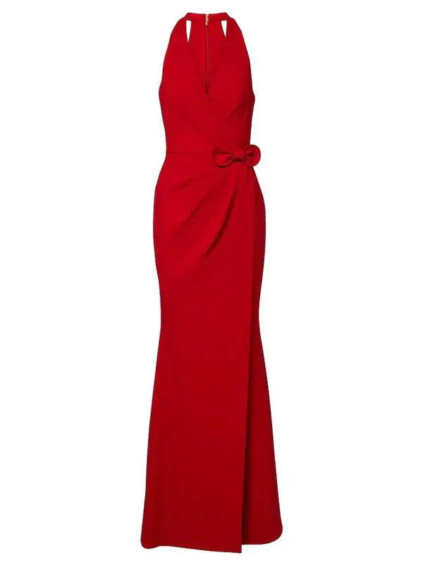 Elie Saab Bow-detail Halterneck Gown - Red