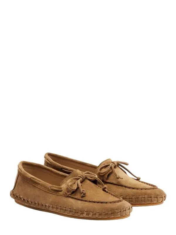 Le Monde Beryl Driver Suede Loafers - Beige