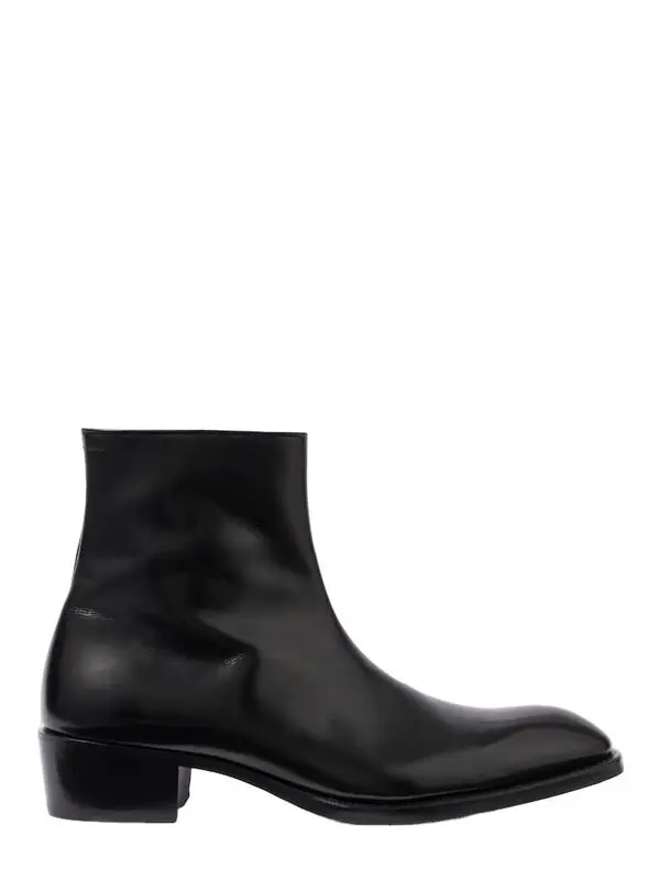 TOM FORD Vincent Leather Ankle Boots - Black