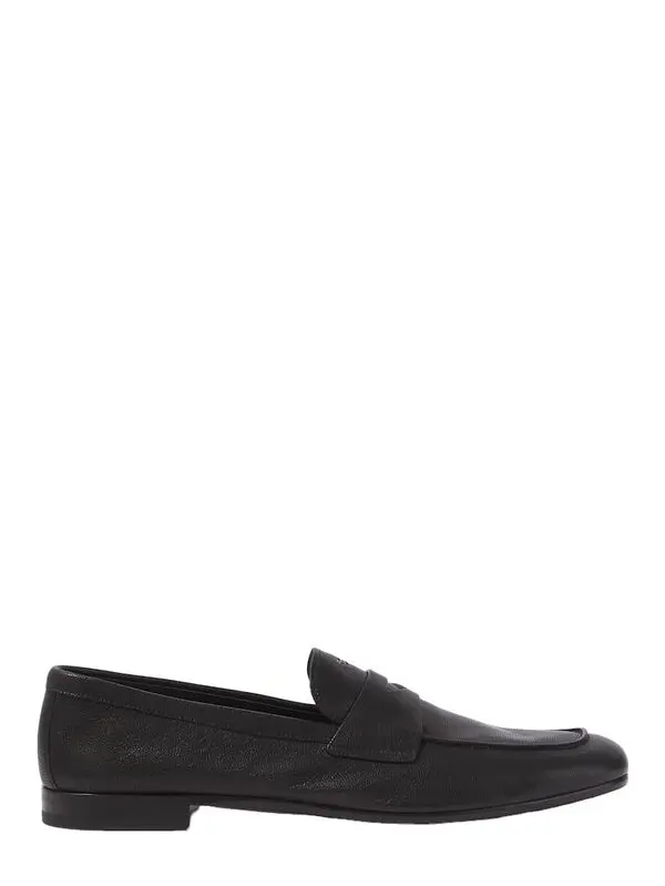 Prada Leather Penny Loafers - Black