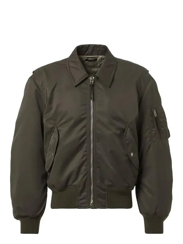 TOM FORD Satin Bomber Jacket - Green