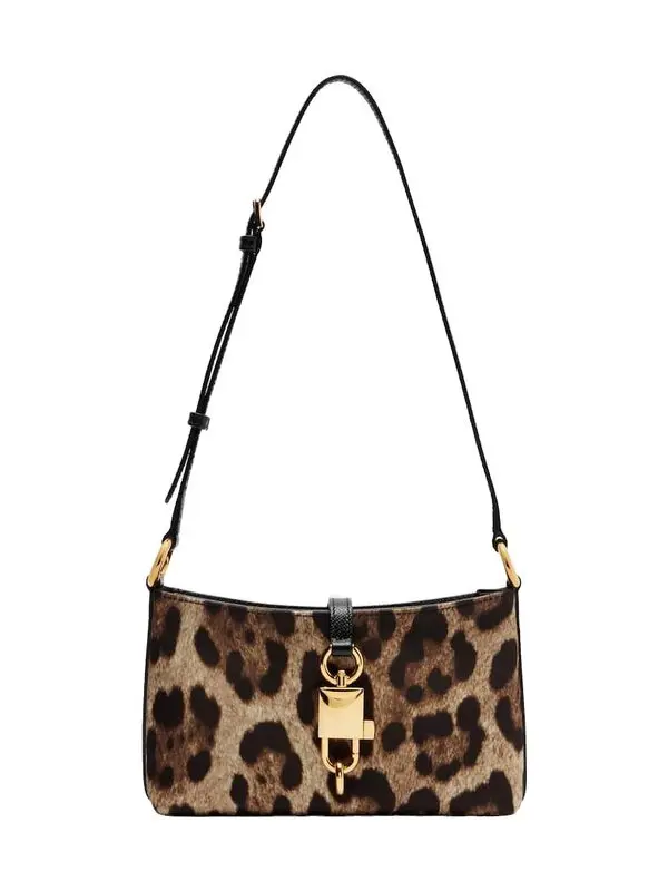 Dolce & Gabbana Leopard-print Canvas Shoulder Bag - Brown