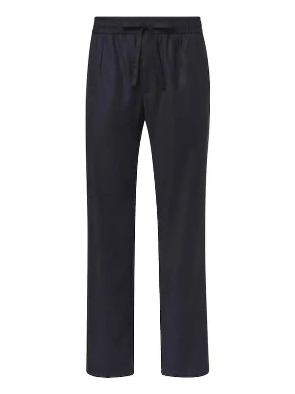 Dolce & Gabbana Virgin Wool Straight Trousers - Black