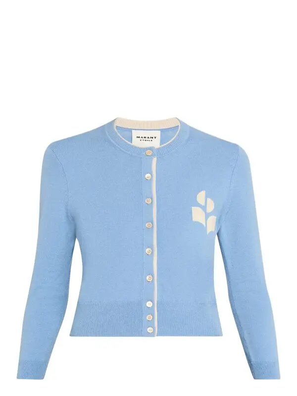 Isabel Marant Lona Logo Cardigan - Dusky Blue