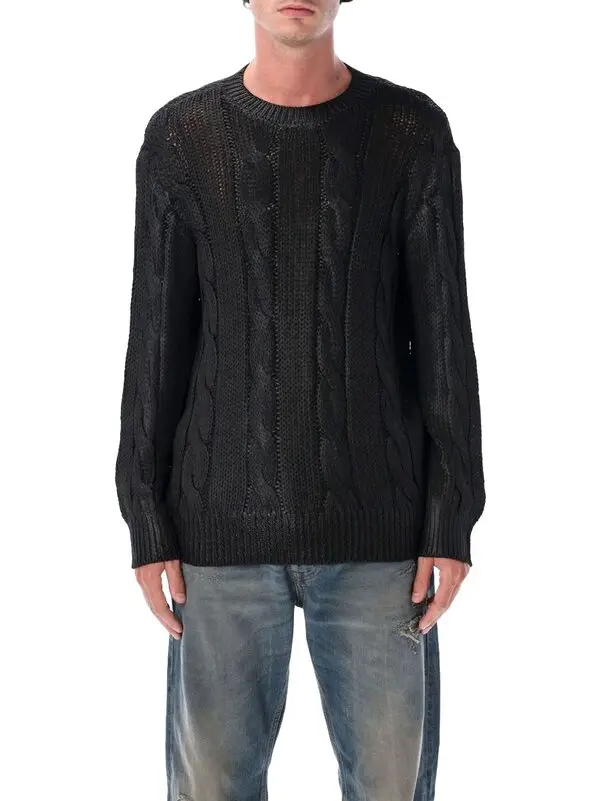 Diesel K-michiu Cable-knit Sweater - Black