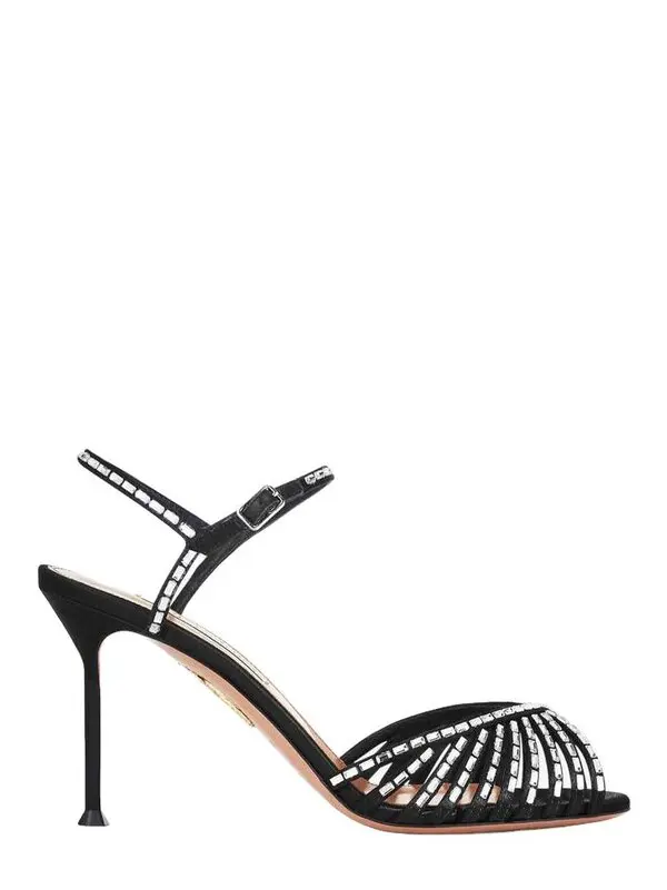 AQUAZZURA Hold Me Crystal Sandals - Black