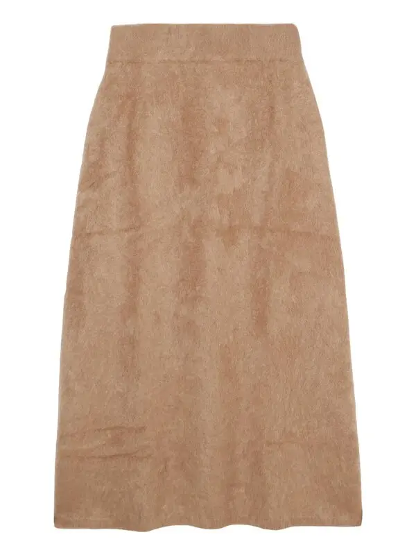 LISA YANG Asta Brushed-cashmere Midi Skirt - Brown