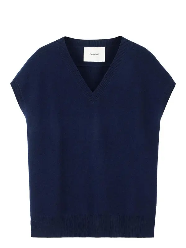 LISA YANG Navarra Cashmere Vest - Blue