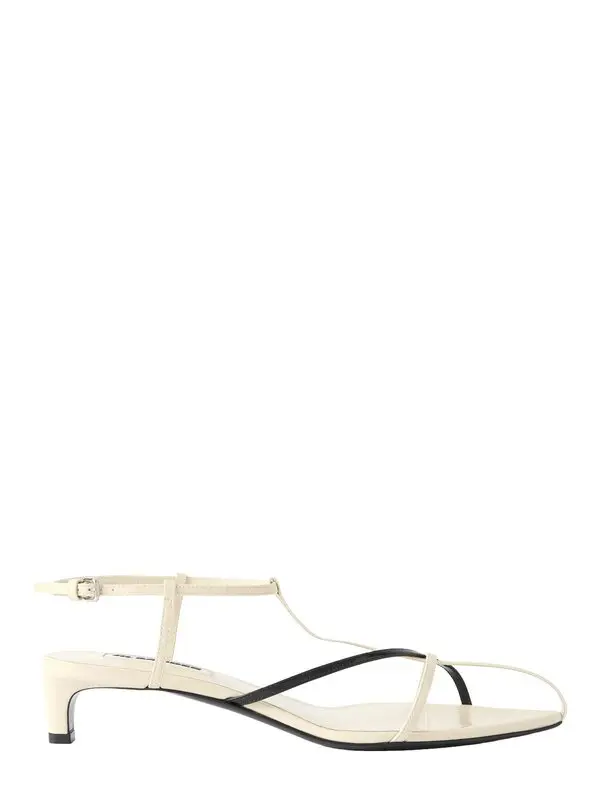 JIL SANDER Leather Slingback Sandals - Off-white