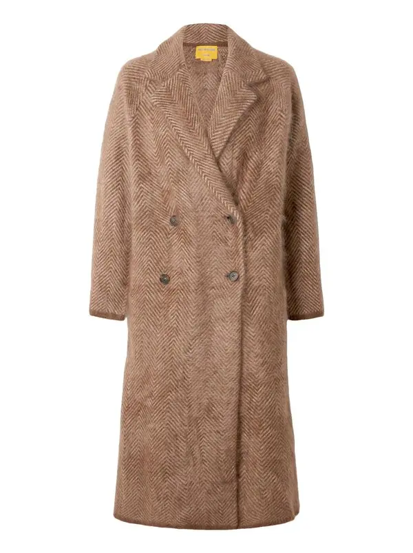 Guest In Residence Grizzly Double-breasted Herringbone Brushed-cashmere Coat - Brown
