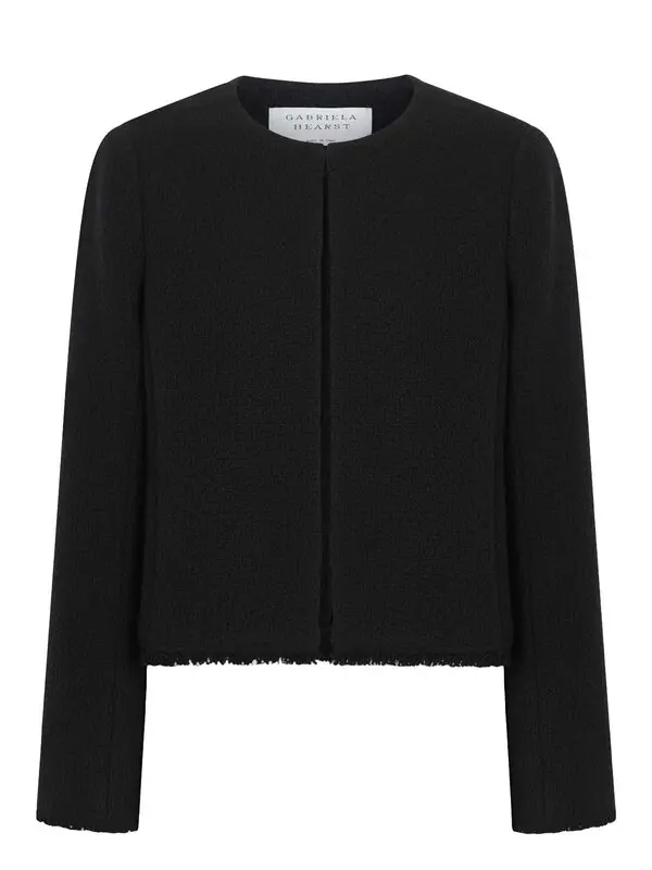 Gabriela Hearst Normand Frayed Wool And Cashmere-blend Jacket - Black